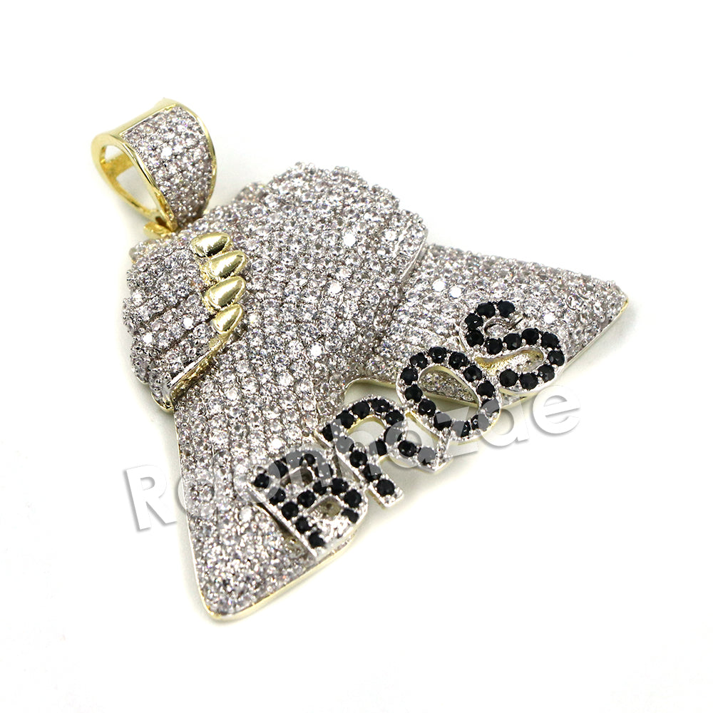 Hiphop BMF Bros Fist Brass Pendant W/ 5mm 18-30 inches Cuban Chain ...