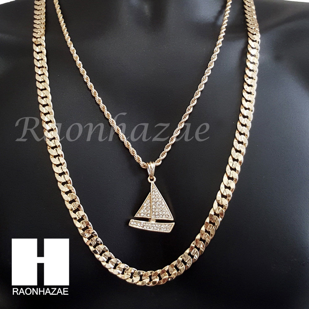 MEN Lil YACHTY CHAIN DIAMOND CUT 30" CUBAN LINK CHAIN NECKLACE S069 ...