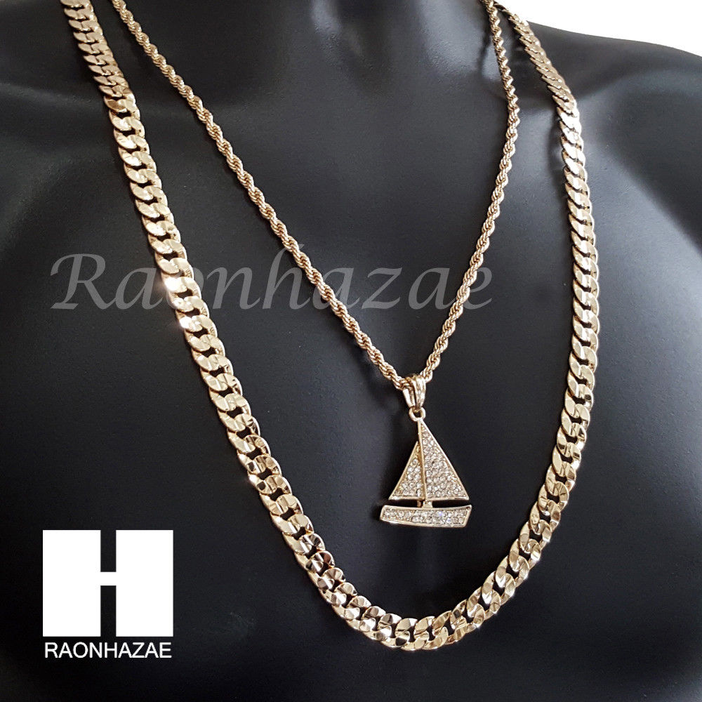 MEN Lil YACHTY CHAIN DIAMOND CUT 30" CUBAN LINK CHAIN NECKLACE S069 ...